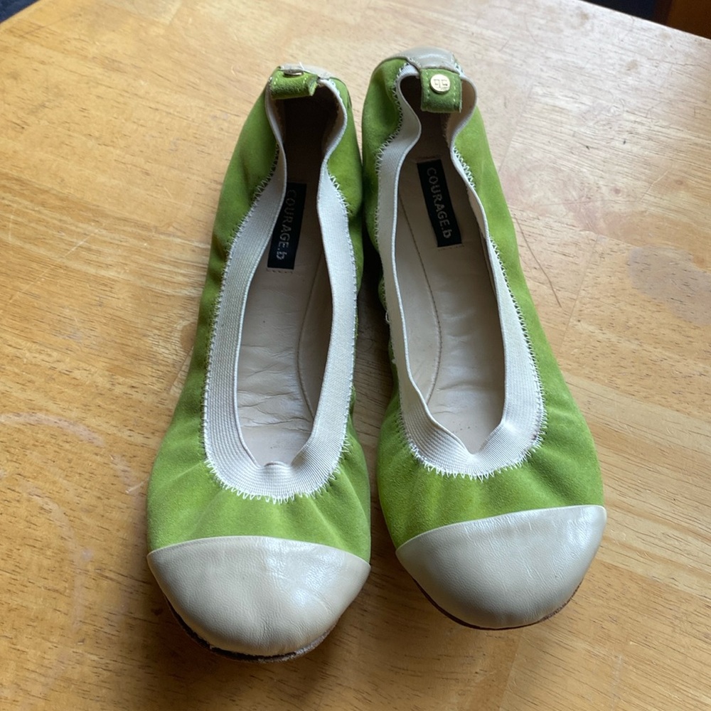 "Courage B" Fine French Leather Color Cream And Green… - Gem